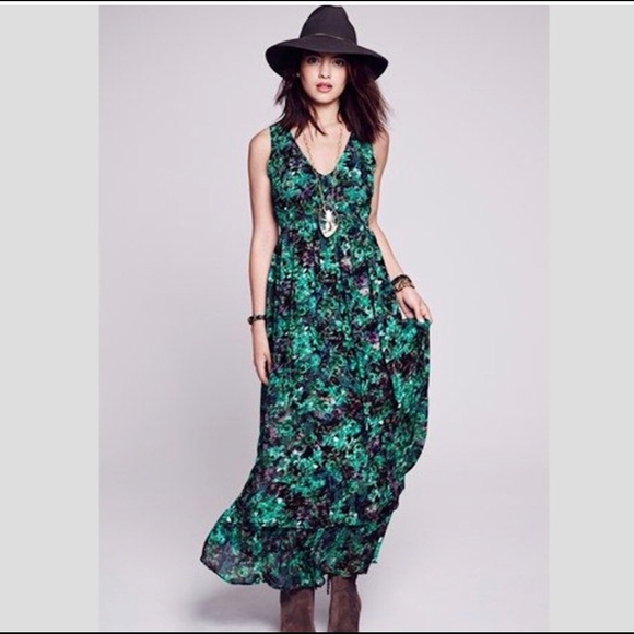 Dresses | Renamed Green Floral Maxi Dress | Poshmark